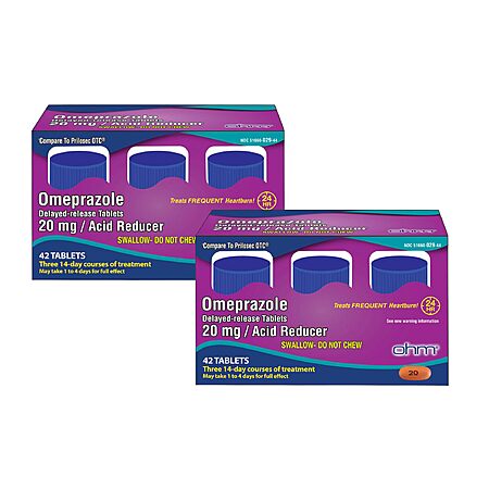 Ohm Omeprazole Delayed-Release Tablets, 20mg Acid Reducer, Treats ...
