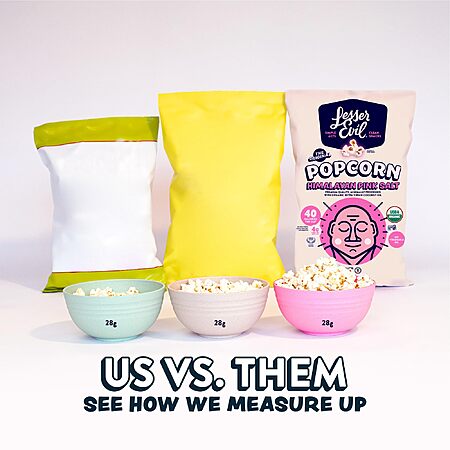LesserEvil Himalayan Gold Salt Organic Popcorn, Premium Quality ...