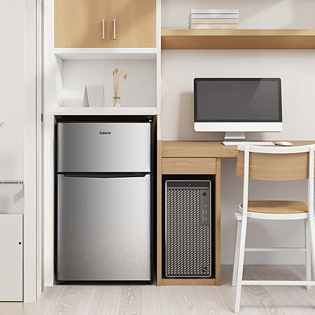 Galanz 3.1 Cu Ft Mini Fridge with Freezer – Stainless Steel, Energy ...