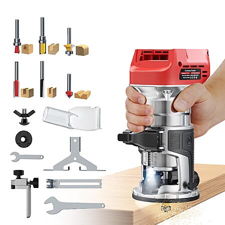 Cordless Router Tool Compatible with Milwaukee Battery(Tool Only), 800W ...