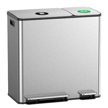 Lovewind Dual Trash and Recycling Bins for Kitchen, 13+6 Gallon ...