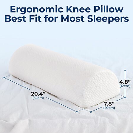 5 STARS UNITED Knee Pillow for Back Sleeping – Half Moon Bolster Pillow ...