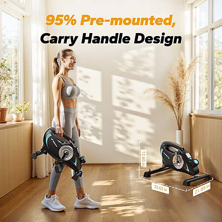 MERACH Under Desk Bike Pedal Exerciser Indoor Silent Elliptical Machine ...