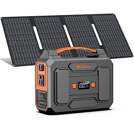 Portable Power Station with Foldable 40W Solar Panel, 100W Solar ...