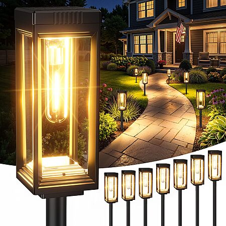 VICOUP Tall Solar Pathway Lights Outdoor Waterproof, Bright Garden ...