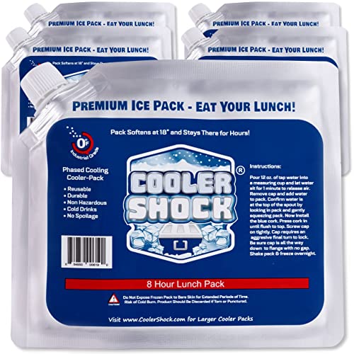 Cooler Shock Reusable Ice Packs for Cooler - 5 Pc Strong, Reusable $22.39