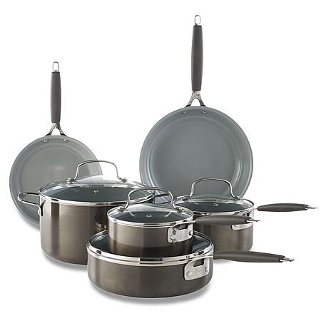 10-Piece Food Network Nonstick Ceramic Cookware Set (4 colors) + $10 ...