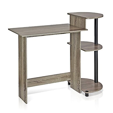 Furinno Compact Computer Desk with Shelves (Round Side) $21 + Free ...