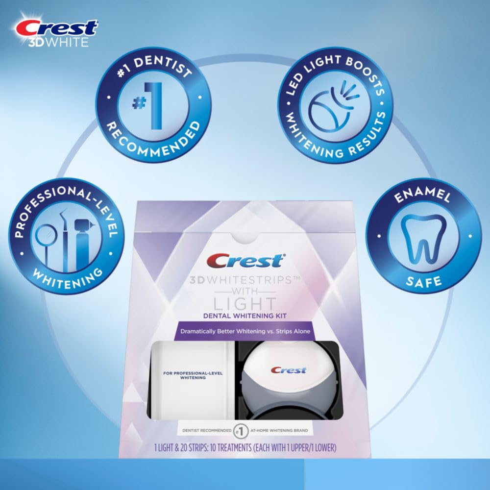 Amazon Prime Members: Crest 3D Whitestrips with Light, Teeth Whitening ...