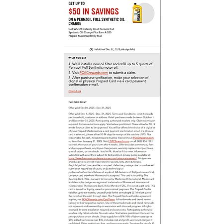 FIRESTONE has $50 DISCOUNT OF FULL-SYNTH OIL CHANGE AND TIRE & CAR ...