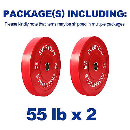 BalanceFrom Olympic Bumper Plate Weight Plate, 55 lbs Pair Color $89 ...