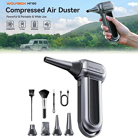WOLFBOX MF100 Cordless Air Duster Open Box $47 AC on Ebay from Wolfbox ...
