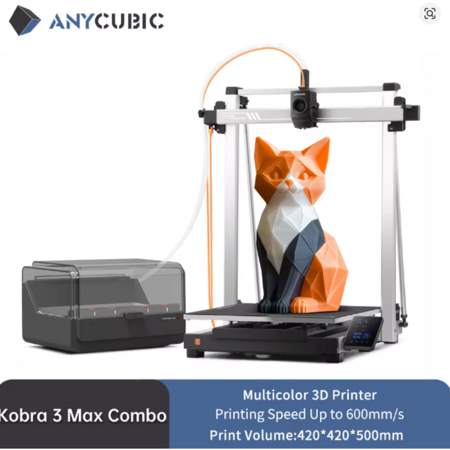 ANYCUBIC Kobra 3 Max Combo Multi-Color 3D Printer 600mm/s Build Volume ...