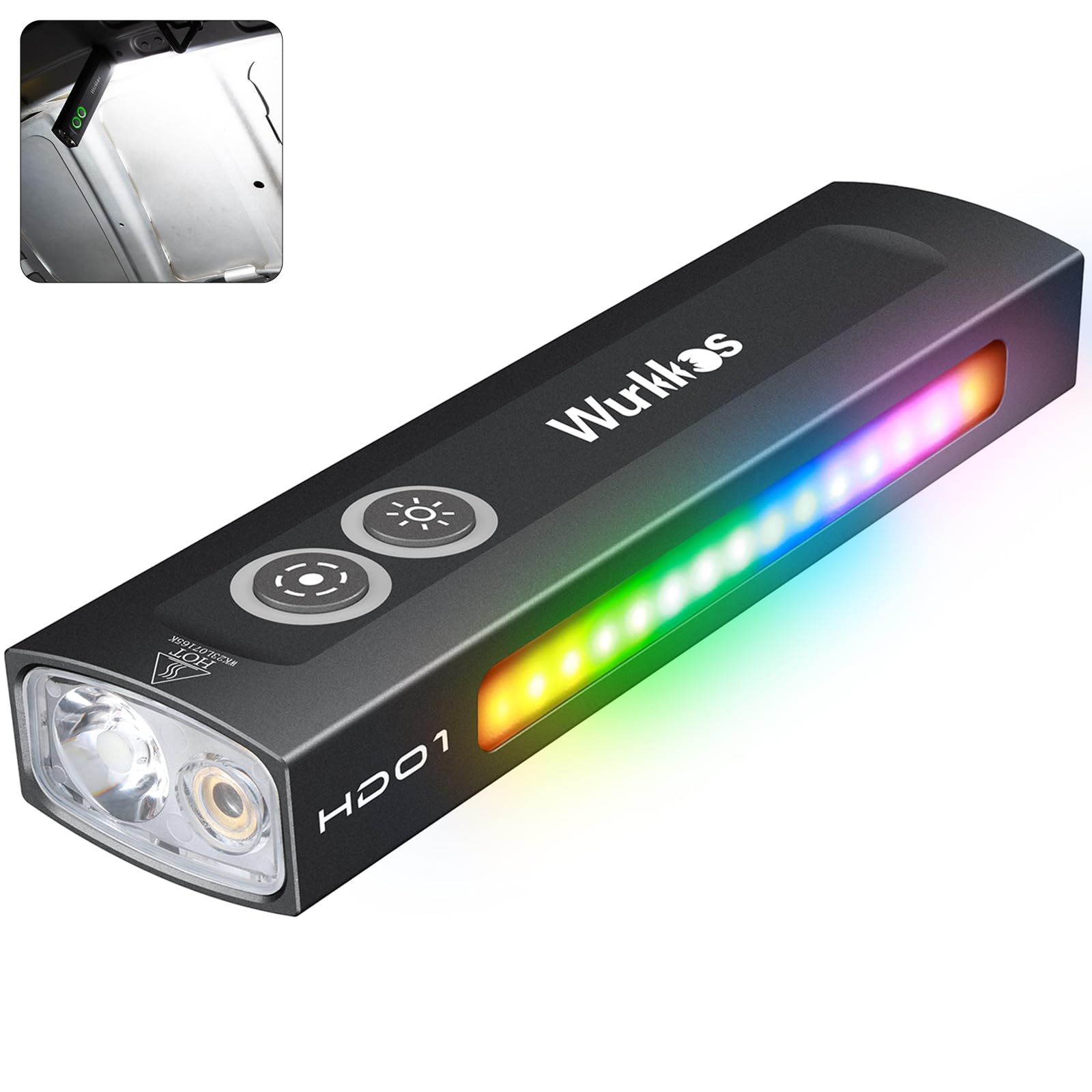 Wurkkos HD01 Flat EDC Flashlight with RGB Light and Green Beam - Amazon ...