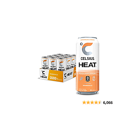 CELSIUS HEAT Orangesicle Performance Energy Drink, Zero Sugar, 16oz ...