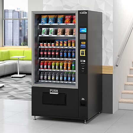 KoolMore Refrigerated Snack Vending Machine with 60 Slots, Bill ...