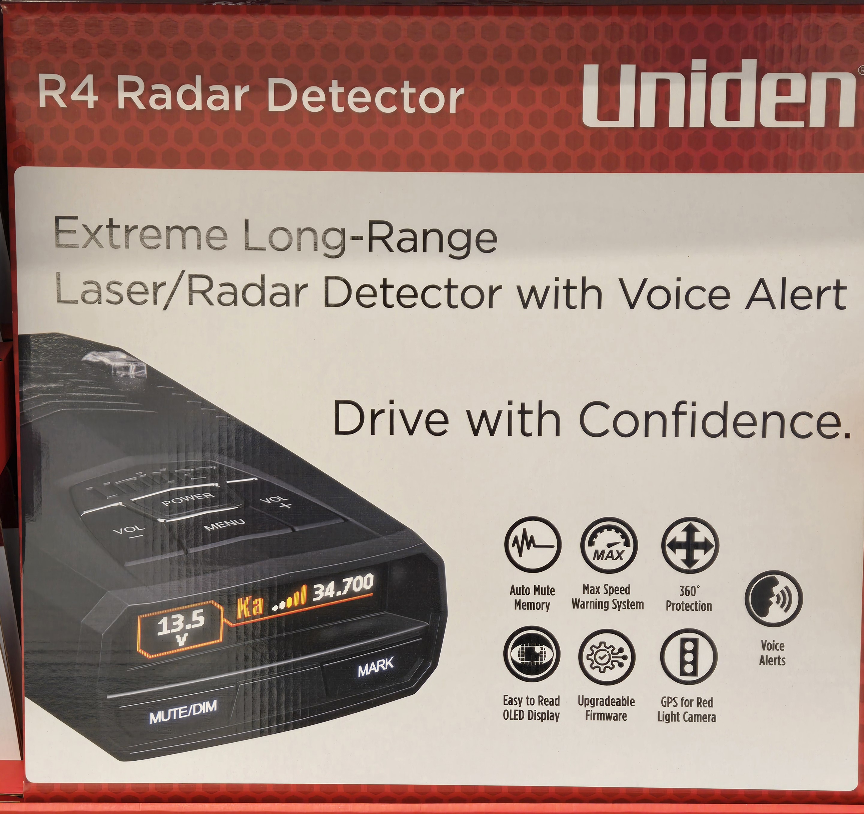 Uniden R4 Extreme Long-Range Radar/Laser Detector w/ GPS & Voice Alerts ...