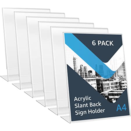 6-Pack Acrylic Slant Back Sign Holder $7.25 shipped w/ Prime - 2022-12-22