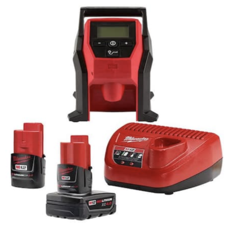 Milwaukee M12 12-Volt Lithium-Ion Cordless Compact Inflator Kit with 4. ...