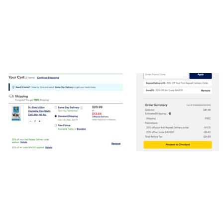 2 x Dr. Elsey's Ultra Clumping Clay Multi-Cat Litter, 40 lbs. petco ...