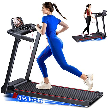 Treadmill with 8% Incline, Walking Pad Treadmill with Handle Bar ...