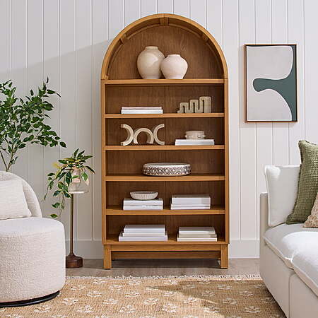 Better Homes & Gardens Juliet Open Arch Bookcase, Light Honey $198 ...