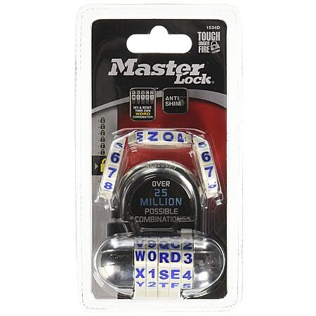 Master Lock Word Combination Padlock w/ Interchangeable Removable Dials ...