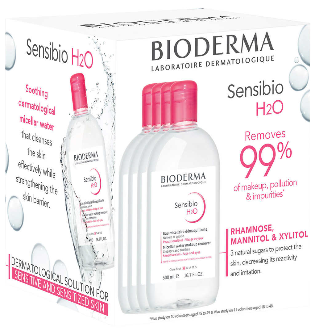 Costco members: Bioderma Sensibio H2O Micellar Water 16.9 fl oz, 4-pack ...