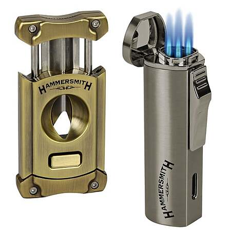Hammersmith Triple Flame Torch Lighter w/ V-Cutter Combo Pack - 2025-10-02