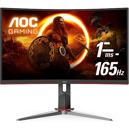 32" AOC C32G2 Curved Frameless Gaming Monitor: 165Hz, 1ms, FHD ...