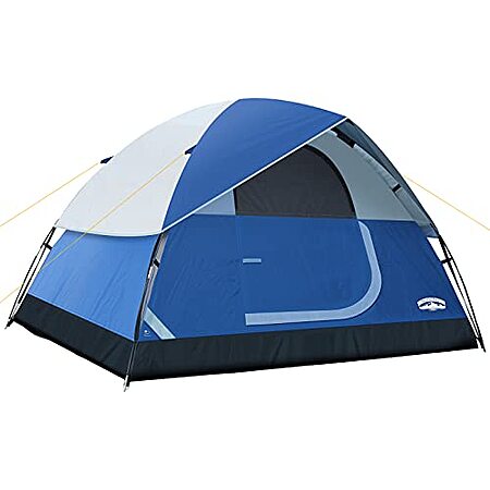 Pacific Pass 6 Person Family Dome Tent w/ Removable Rain Fly (Navy Blue ...