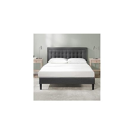 Zinus Dachelle Upholstered Platform King Size Bed Frame (Dark Grey ...