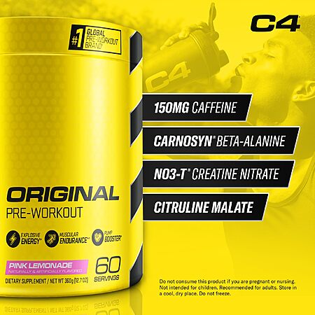 12.7-Oz Cellucor C4 Original Pre Workout Powder (Pink Lemonade) $19 ...