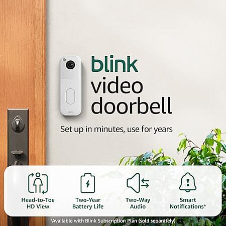 Blink Video Doorbell + 3 Outdoor 4 Wireless Smart Security Camera ...