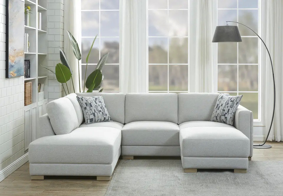 Drayden Fabric Sectional with Ottoman $1000. Reg $1350. F/S from Costco.