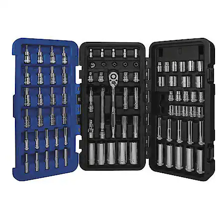 DieHard 3/8" Drive Tri-fold Ratchet Socket Set, SAE & Metric, 83-Piece ...