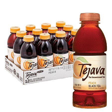 12-Count 16.9-Oz Tejava Unsweetened Peach Black Tea Bottles - 2024-05-11