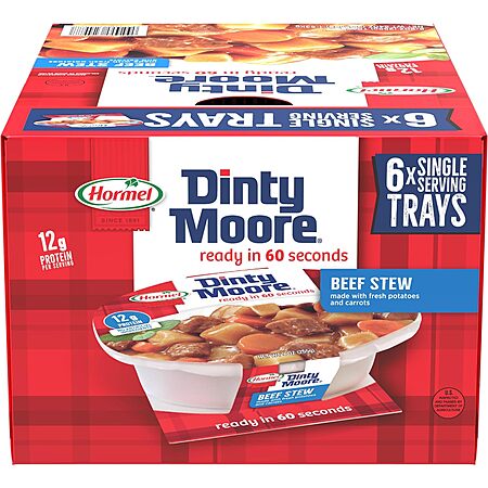 6-Pack 9oz. Dinty Moore Beef Stew Single Serve Microwave Meals - 2024-06-08