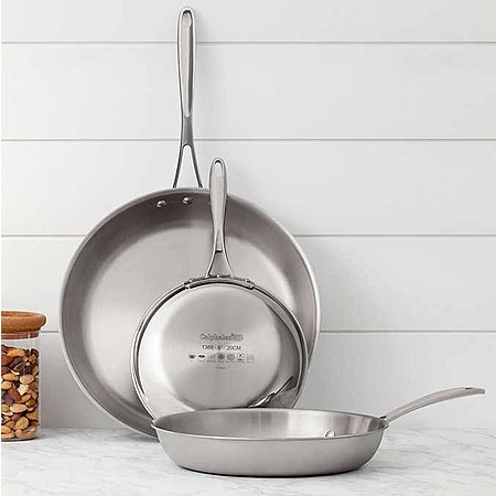 Costco Members: 3-Piece Calphalon Tri-Ply Clad Stainless Steel Skillet ...