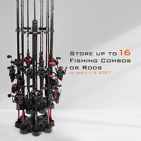 KastKing V16 Fishing Rod Rack - Fishing Pole Rack Holds Up to 16 ...
