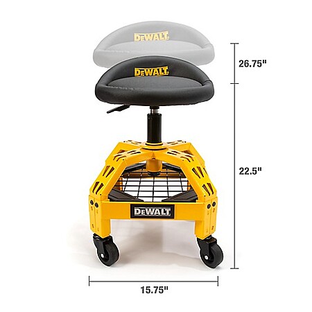26.75" DeWALT Adjustable Creeper Shop Stool w/ Casters - 2024-12-07
