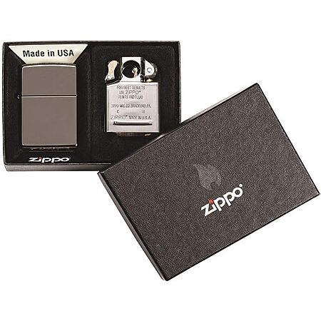 Zippo Lighter Gift Set: Zippo Windproof Lighter w/ Pipe Insert (Black ...