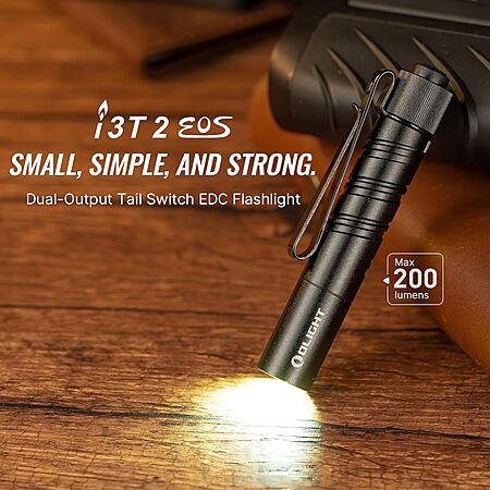 OLIGHT I3T 2 EOS 200-Lumen Compact Pocket EDC Flashlight (2 Colors ...