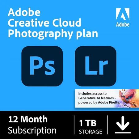 12-Month Adobe Creative Cloud Photography Plan w/ 1TB Cloud (Digital ...