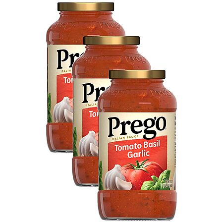 3-Pack 24oz. Prego Italian Tomato Sauce w/ Basil & Garlic Jar - 2025-09-11