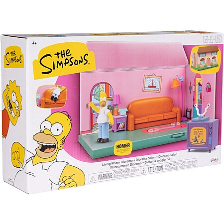 The Simpsons: Living Room Diorama House Playset w/ Homer Figure ...