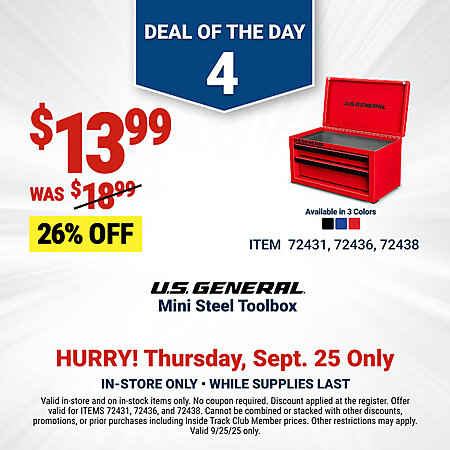 Harbor Freight In-Stores Only: U.S. General Mini Steel Toolbox (various ...