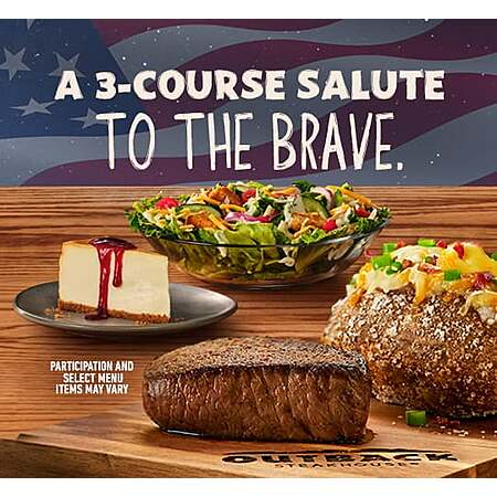 Outback Steakhouse: Active Military/Veteran's Only Offer: Aussie 3 ...