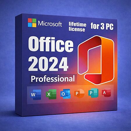 Microsoft Office 2024 Professional Lifetime License (3-PC/Windows 10/11 ...