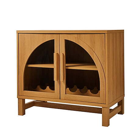 36" Better Homes & Gardens Juliet Bar Cabinet Storage (Light Honey ...